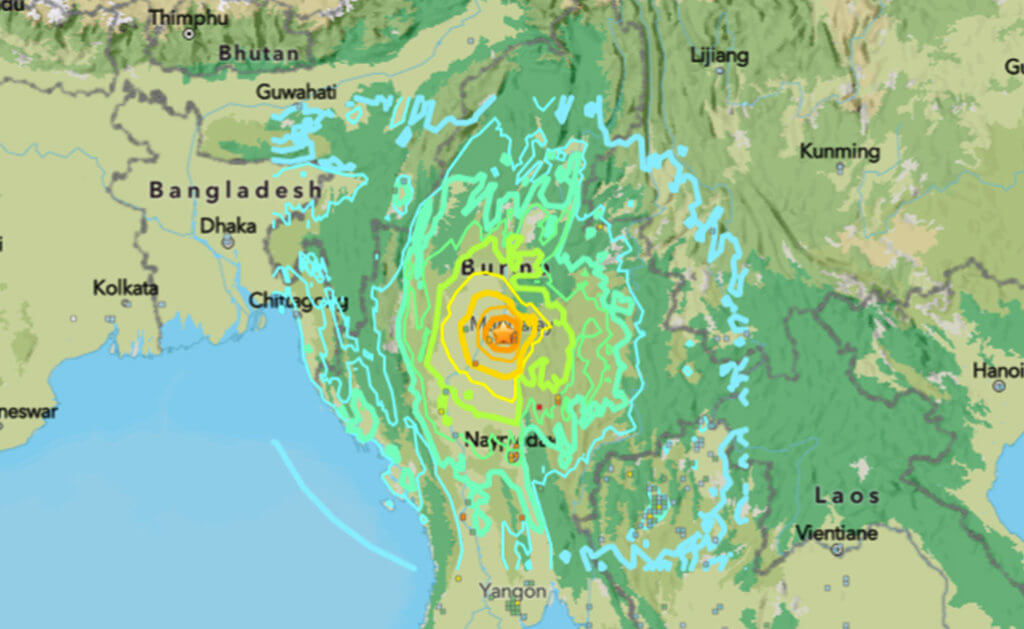7.7-magnitude earthquake rocks Myanmar, leads to road and property ...