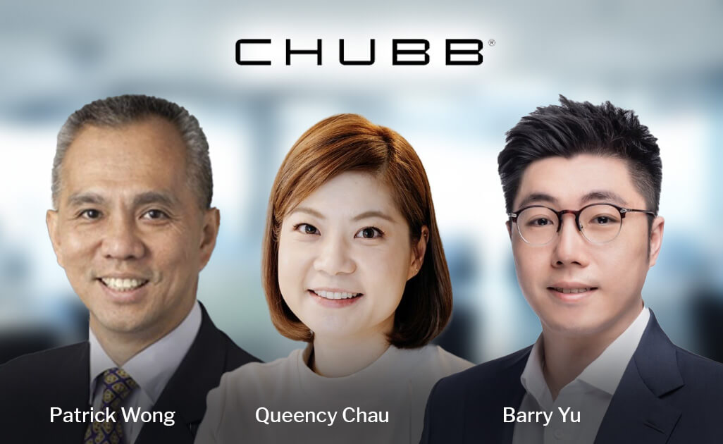 Chubb promotes senior Hong Kong trio